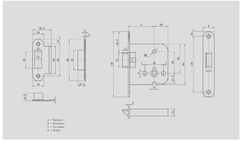 Latch Bolt Lock – A55ZL