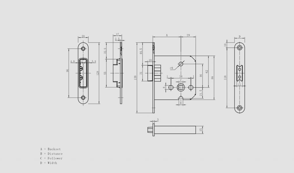 Mortise Magnetic Lock – A55ZL-MS